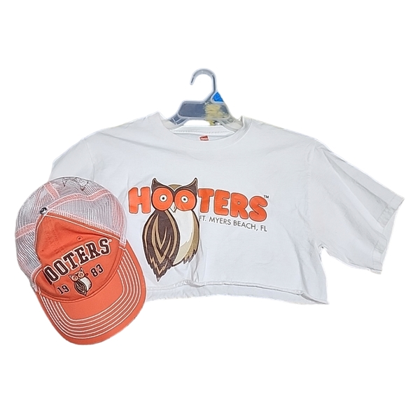 Hooters | Accessories | Hooters Cap And Crop Top Set Size Small | Poshmark